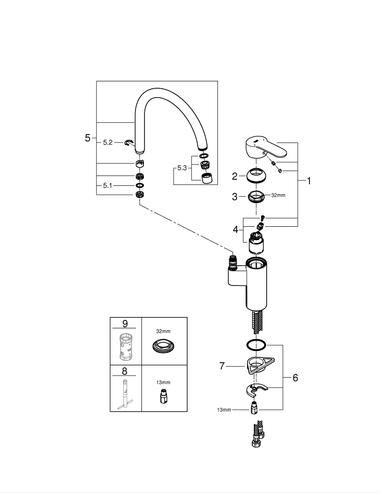 Eurostyle Cosmopolitan Single-lever sink mixer 1/2″ | GROHE