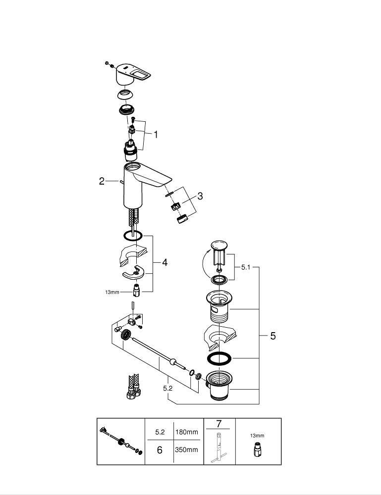 BauLoop Single-lever basin mixer 1/2″ M-Size | GROHE