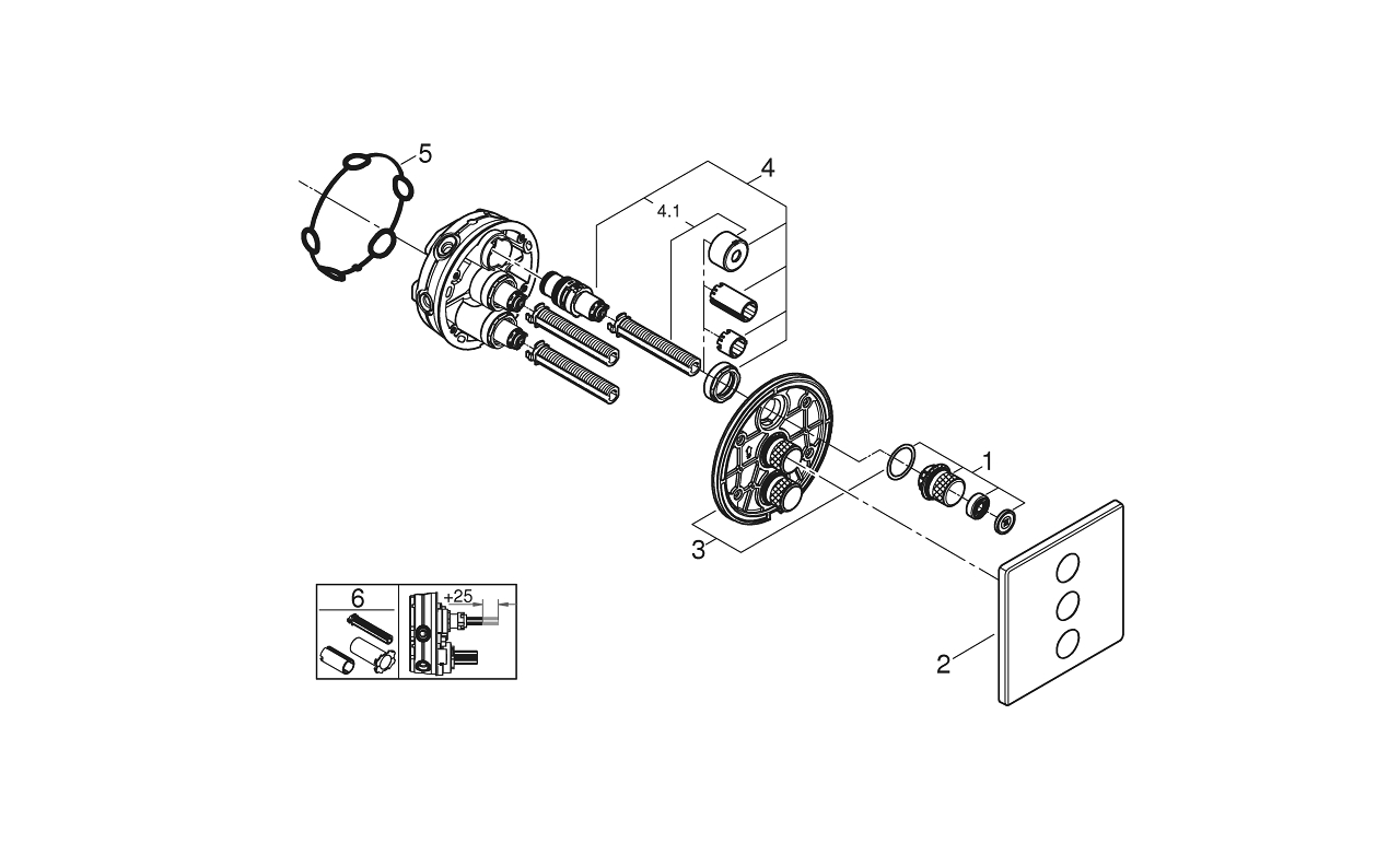 Grohtherm SmartControl Control de volumen triple | GROHE