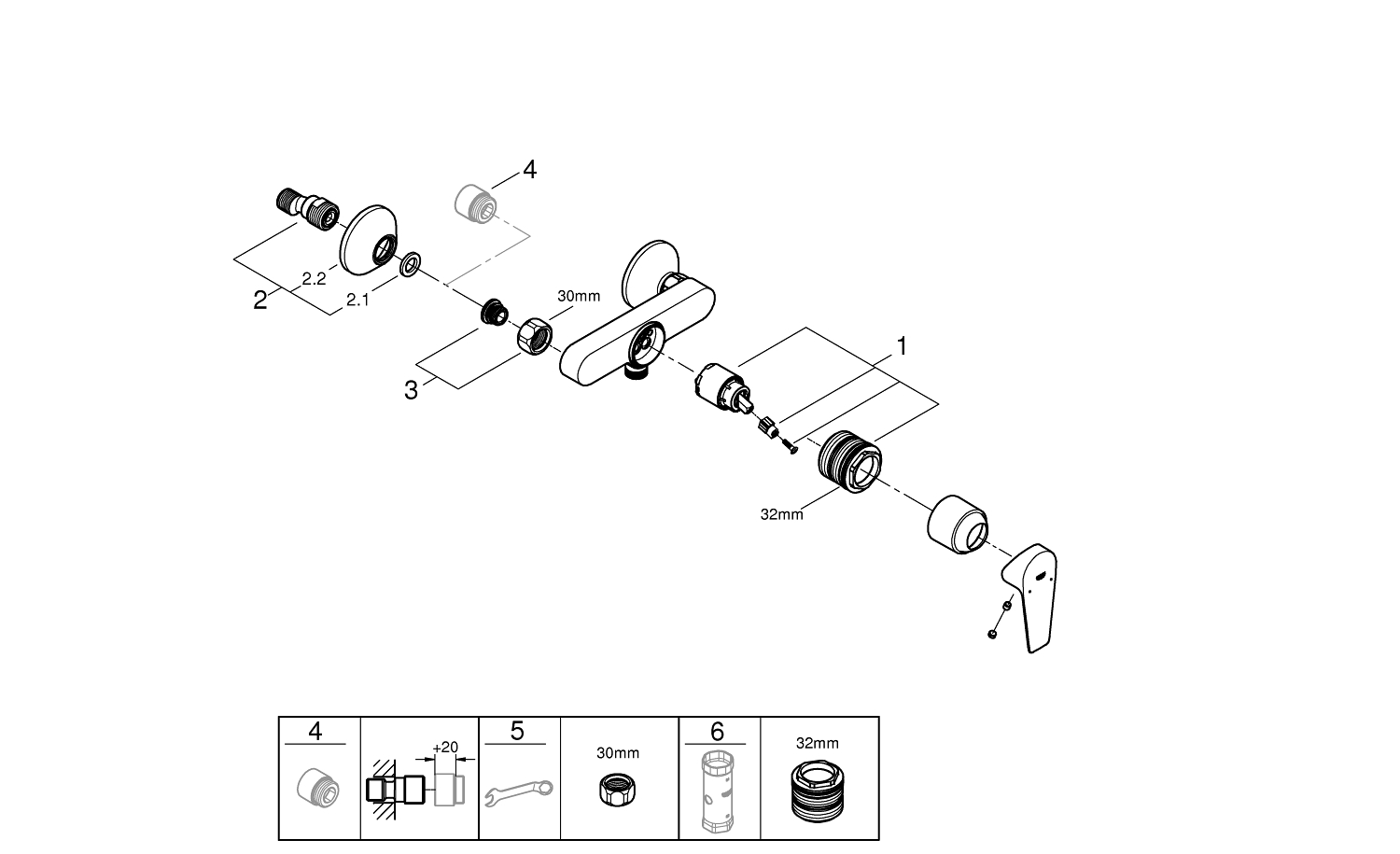 BauEdge Single-lever shower mixer 1/2″ | GROHE