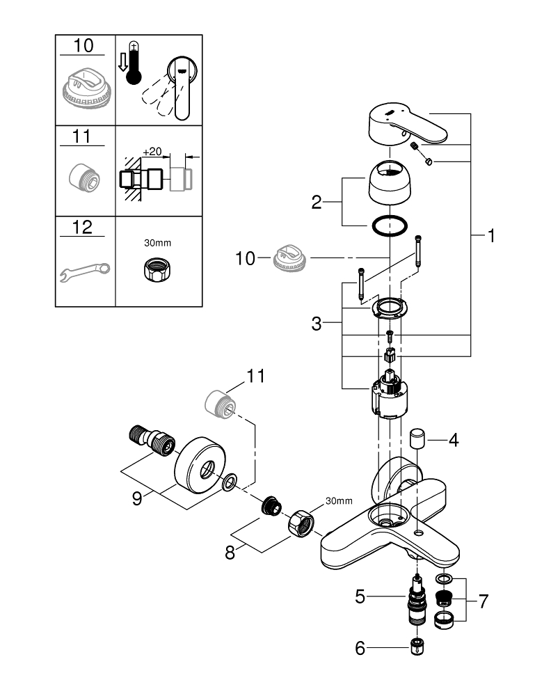 Eurostyle Cosmopolitan Single-lever bath/shower mixer | GROHE