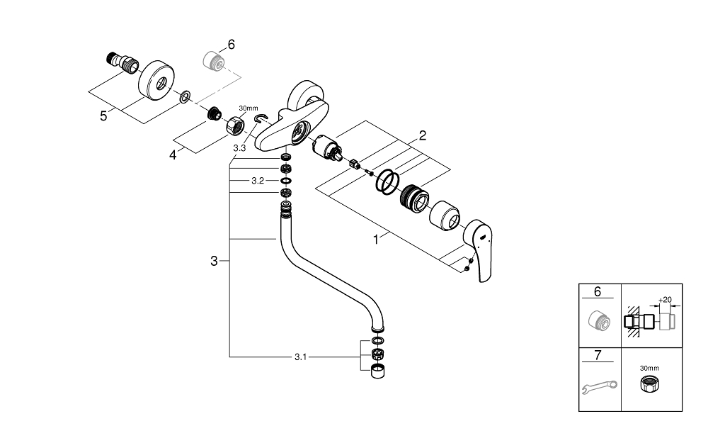 Eurosmart Single-lever sink mixer 1/2″ | GROHE