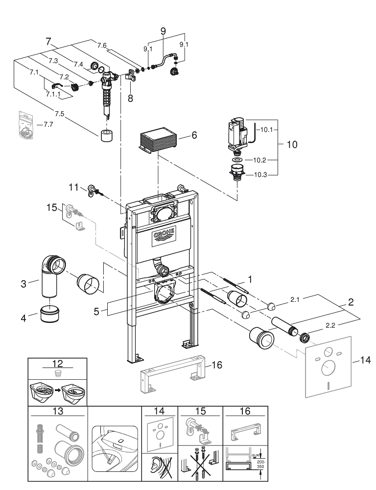 Rapid SL 2-in-1 set for WC, 1.00 m installation height | GROHE
