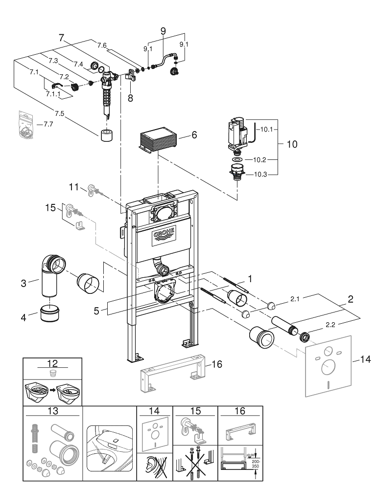 Rapid SL Element for WC, 1.00 m installation height | GROHE