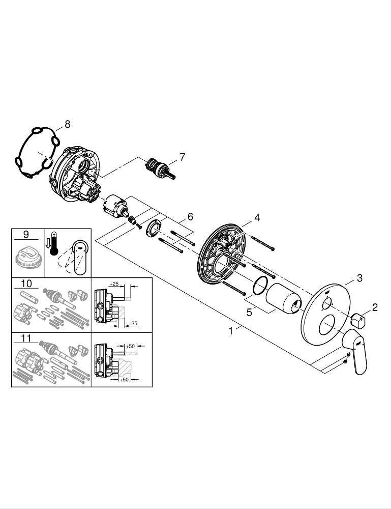 Eurocosmo Single-lever mixer with 3-way diverter | GROHE