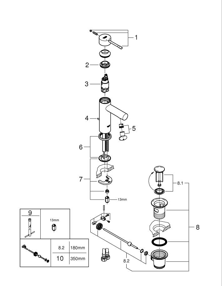 Essence Single-lever basin mixer 1/2″ S-Size | GROHE
