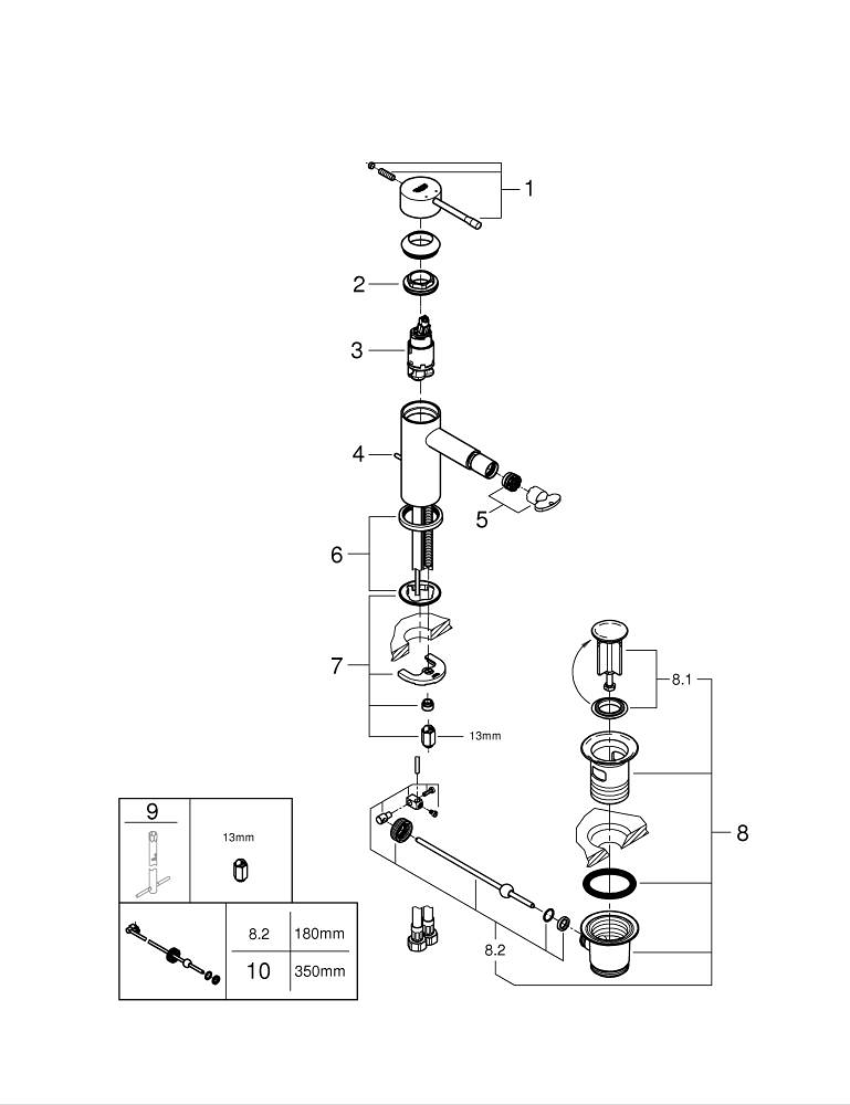 Essence Single-lever bidet mixer 1/2″ S-Size | GROHE