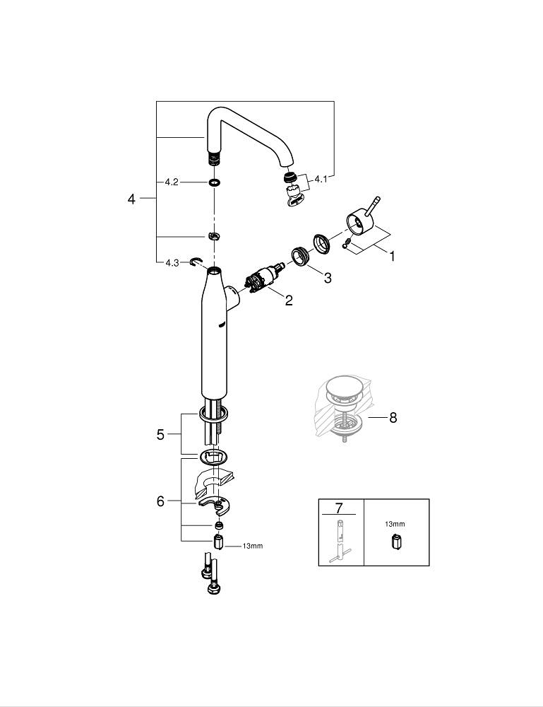 Essence Single-lever basin mixer 1/2″ XL-Size | GROHE