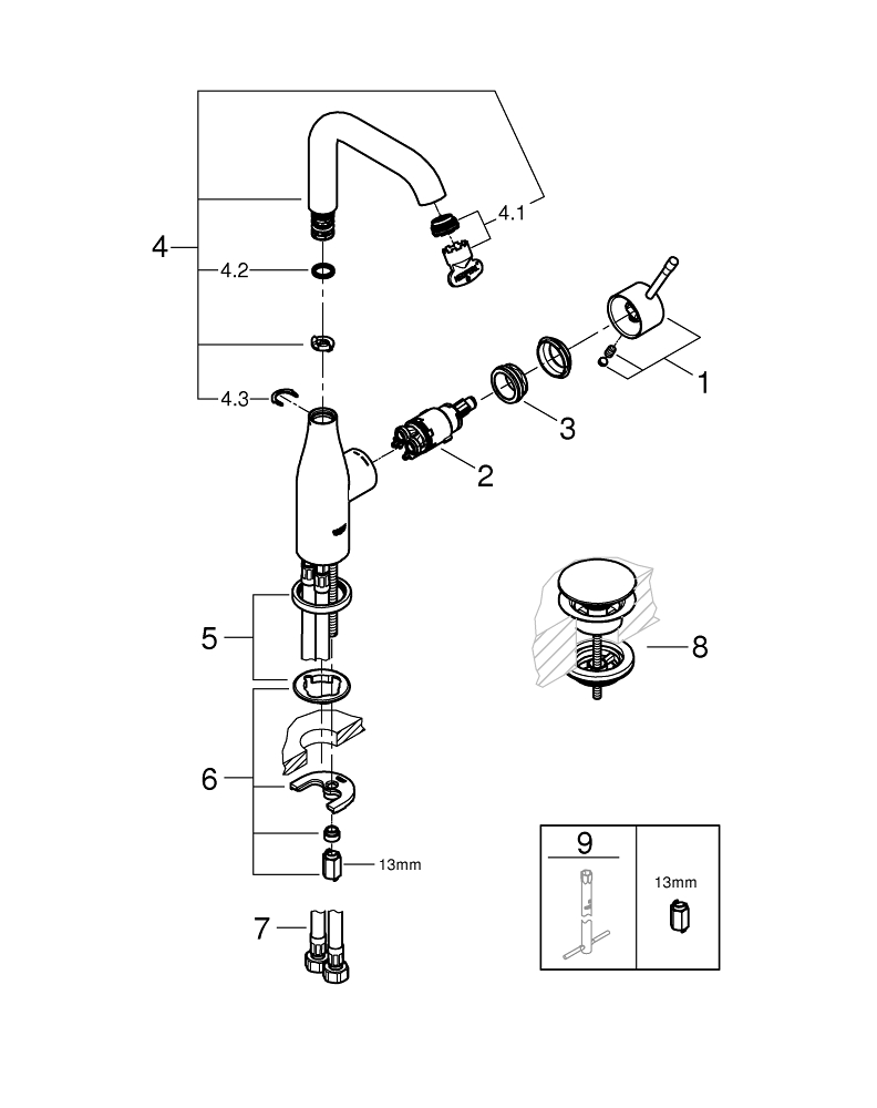 Essence Single-lever basin mixer 1/2″ L-Size | GROHE