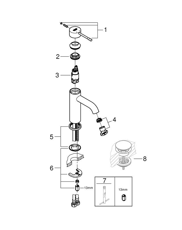 Essence Single-lever basin mixer 1/2″ S-Size | GROHE