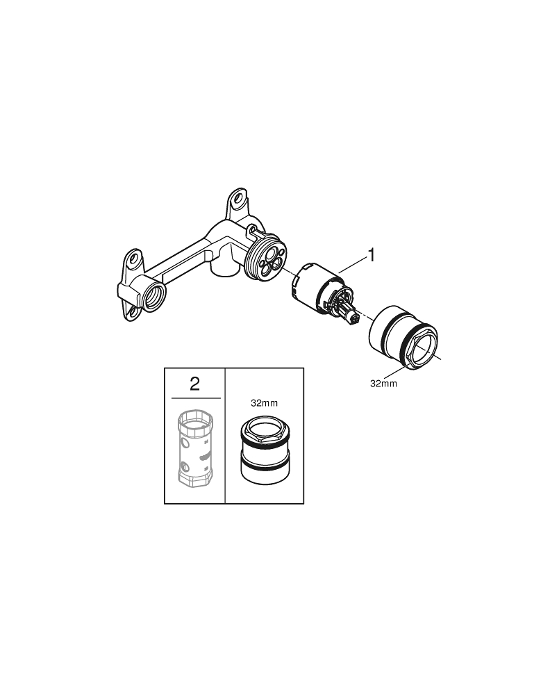 Single-lever mixer 1/2″, concealed body | GROHE