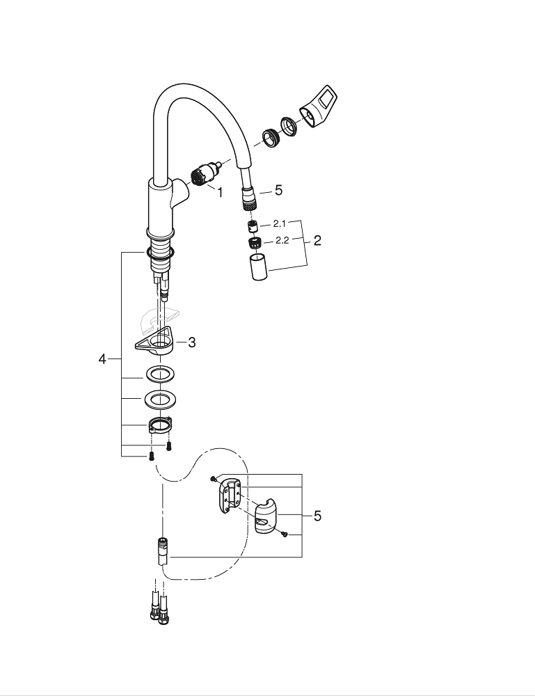GROHE BauFlow Single-lever sink mixer 1/2″ | GROHE