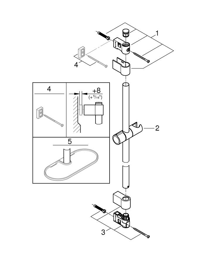 新天瀑 通用花洒杆 600毫米 | 德国高仪中国官方网站
