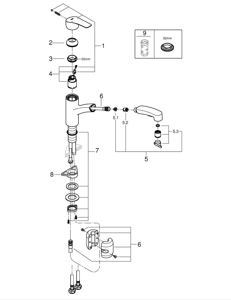Eurosmart Single-lever sink mixer 1/2″ | GROHE