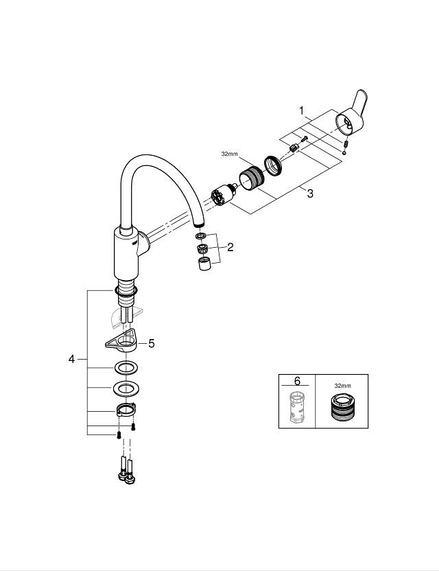 Eurostyle Cosmopolitan Single-lever sink mixer 1/2″ | GROHE