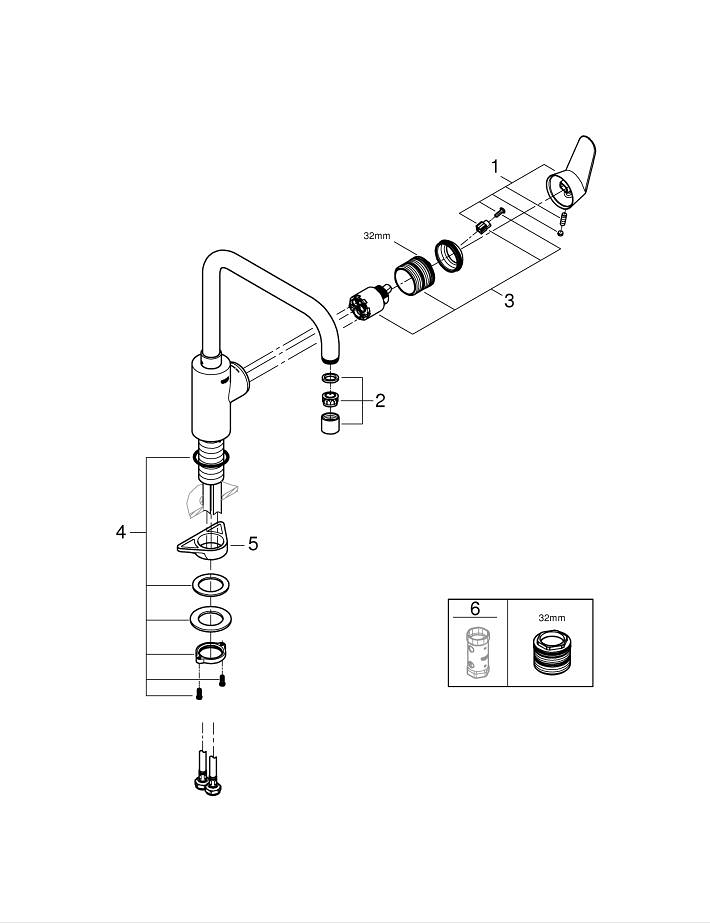 Eurodisc Cosmopolitan Single-lever sink mixer 1/2″ | GROHE