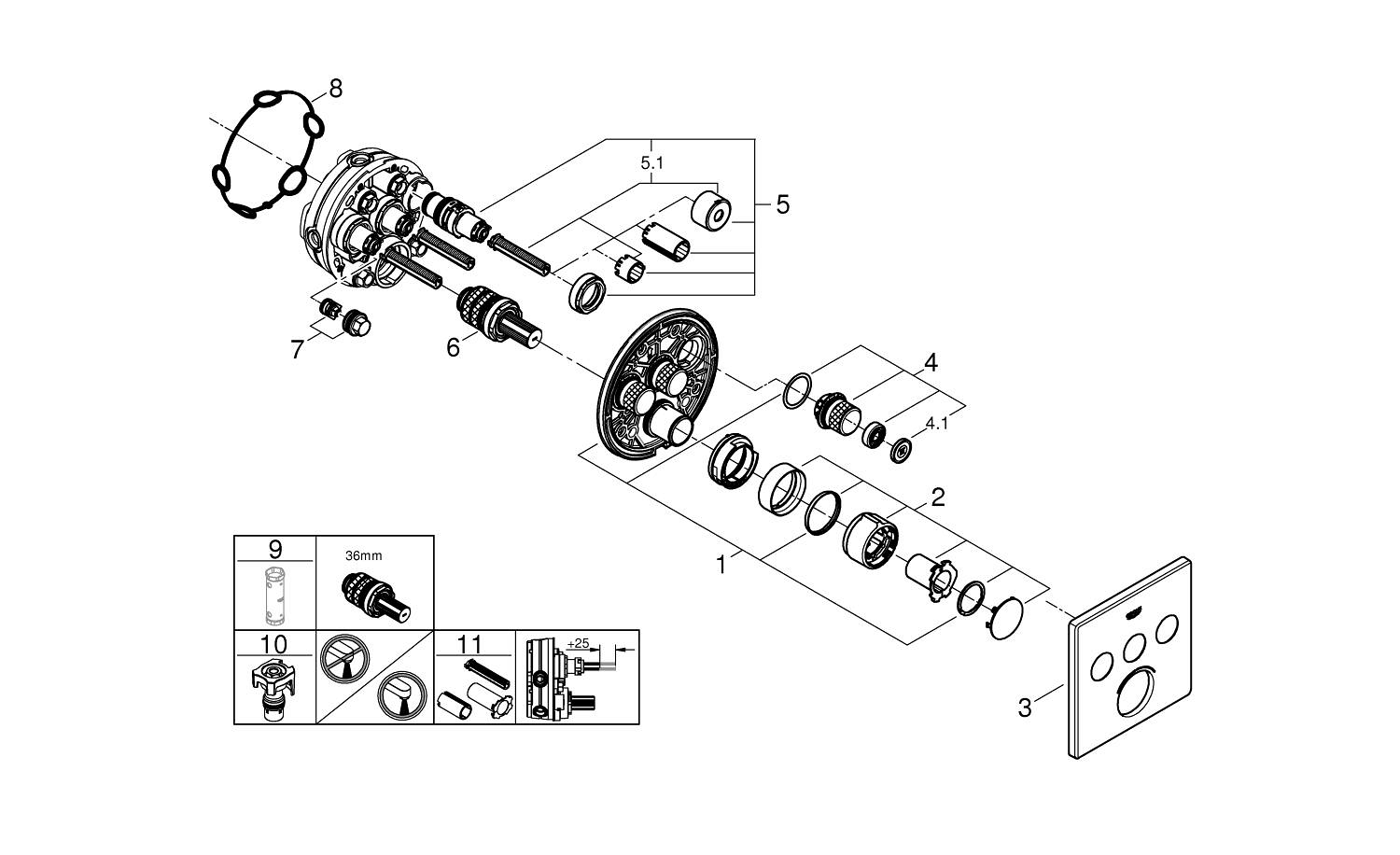 SmartControl Concealed mixer with 3 valves | GROHE