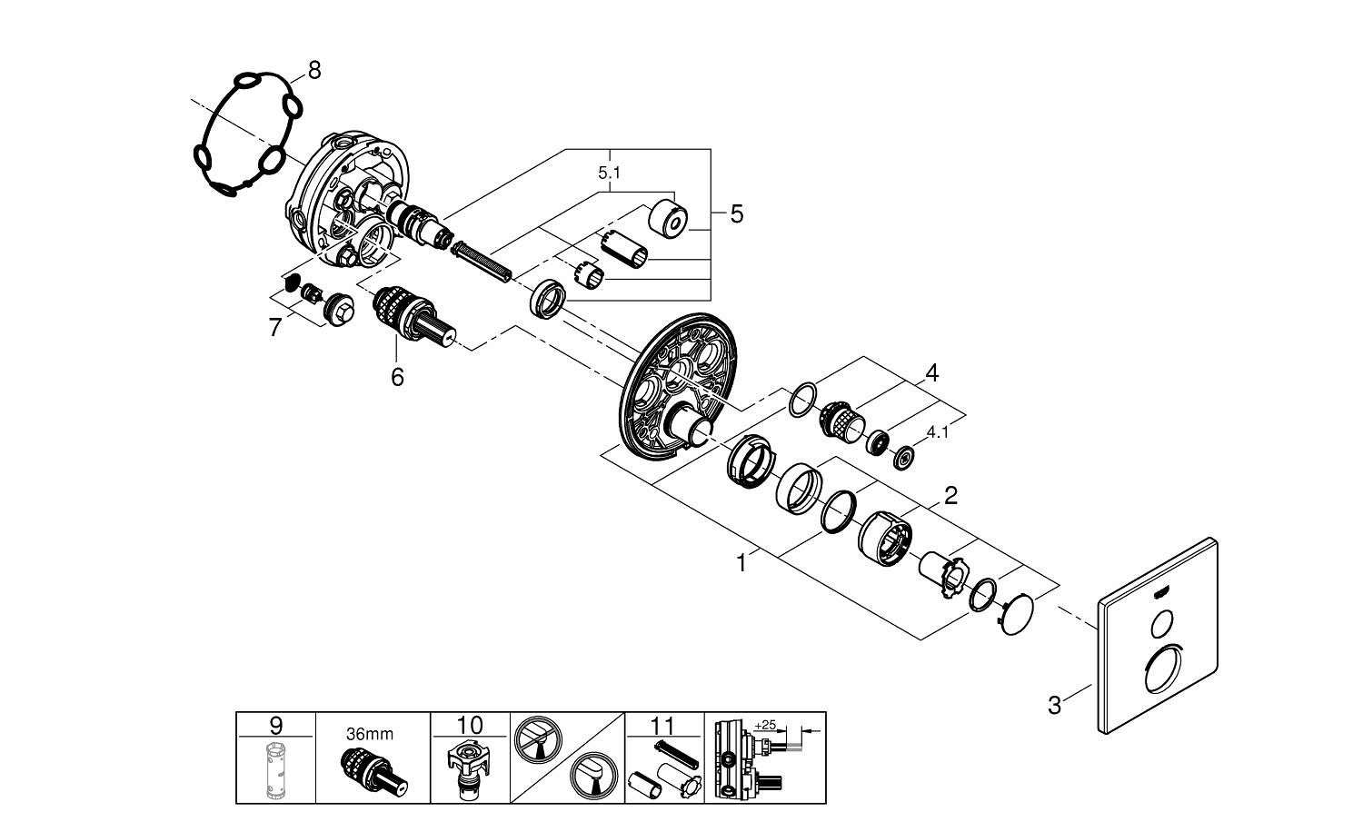 SmartControl Concealed mixer with one valve | GROHE