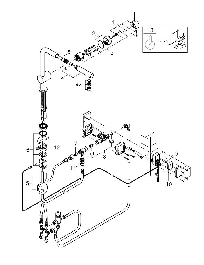 Minta Touch Elektroniczna jednouchwytowa bateria zlewozmywakowa, DN15 ...