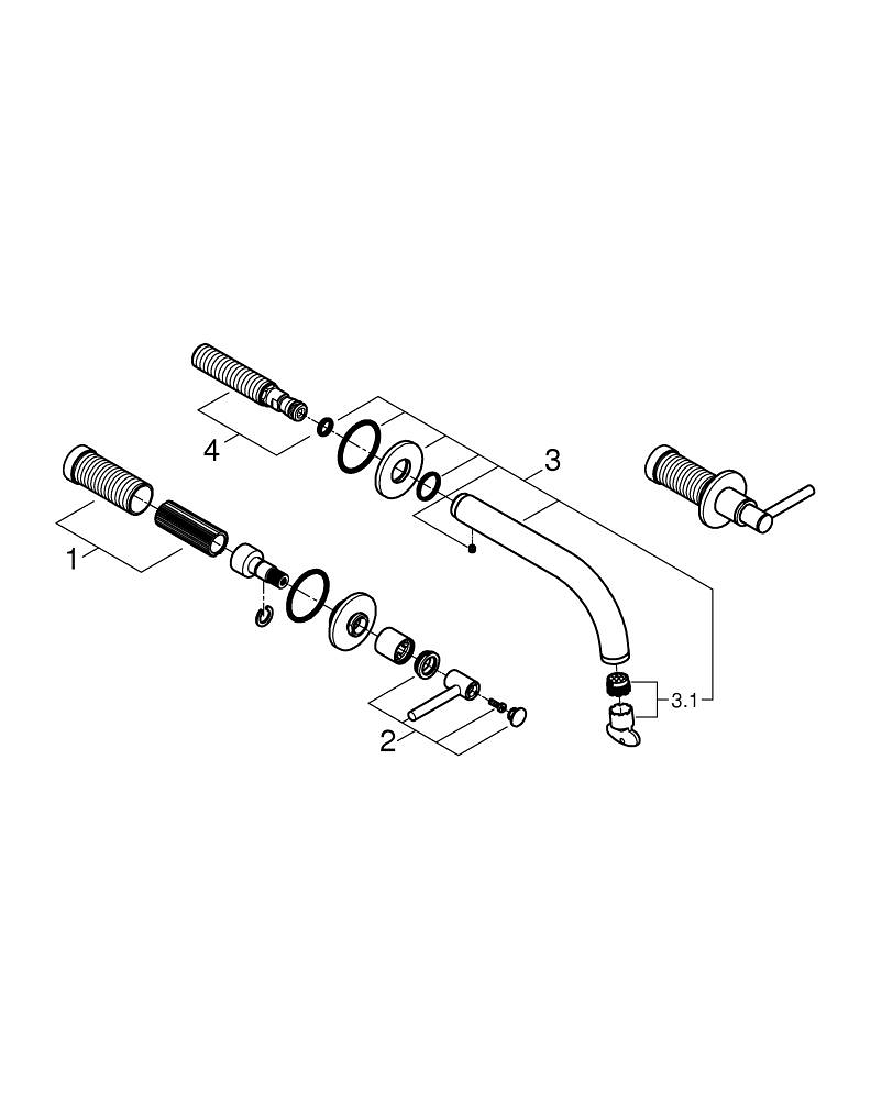 Atrio Three-hole basin mixer 1/2″ M-Size | GROHE