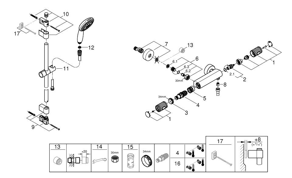 Grohtherm 1000 Performance Shower Safety mixer | GROHE