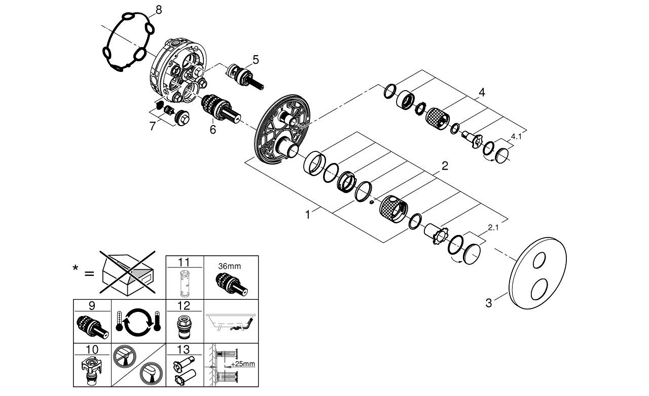 Atrio Private Collection Thermostatic shower mixer for 2 outlets with ...