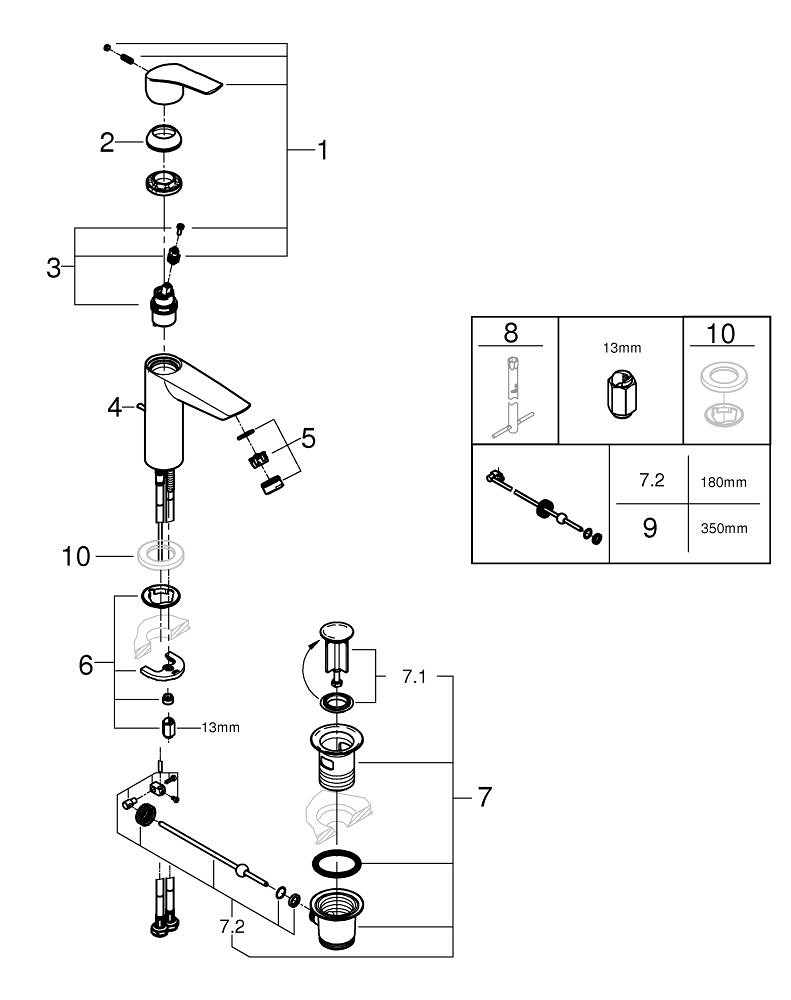 Eurosmart Single-lever basin mixer 1/2″ M-Size | GROHE