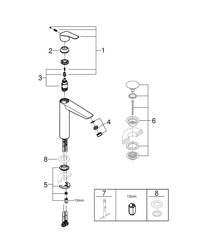 Eurosmart Single-lever basin mixer 1/2″ XL-Size | GROHE