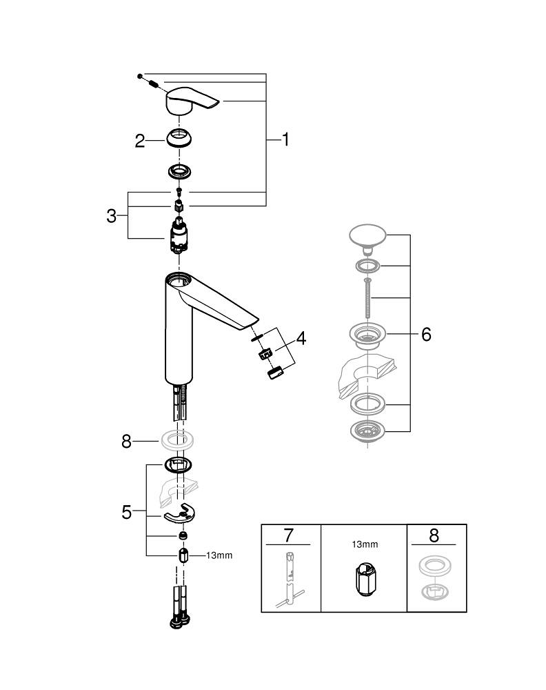 Eurosmart Single-lever basin mixer 1/2″ XL-Size | GROHE