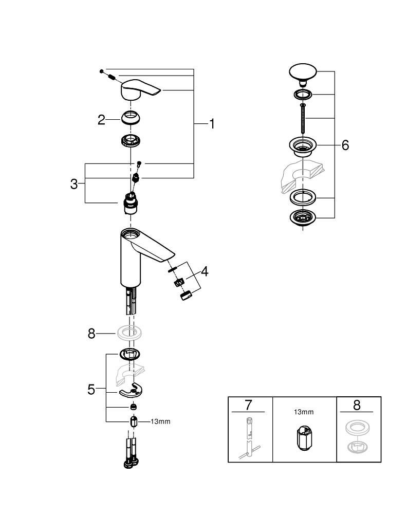 Eurosmart Single-lever basin mixer 1/2″ M-Size | GROHE