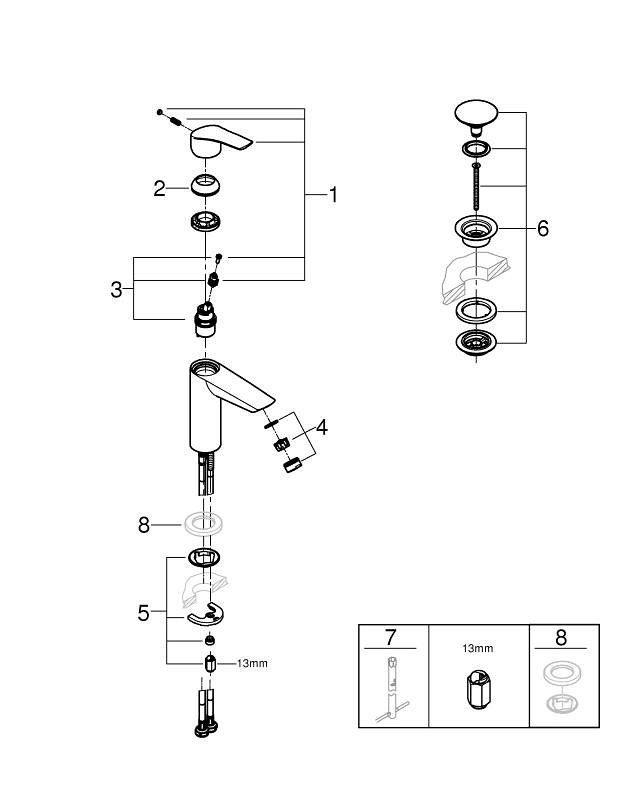 Eurosmart Single-lever basin mixer 1/2″ M-Size | GROHE