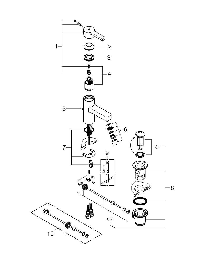 Lineare Single-lever basin mixer S-Size | GROHE