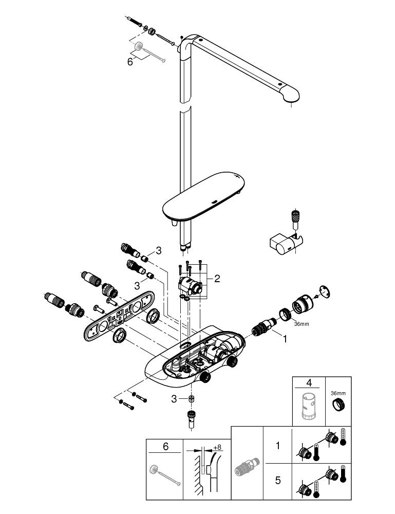 Rainshower System SmartControl Shower system with thermostat for wall ...