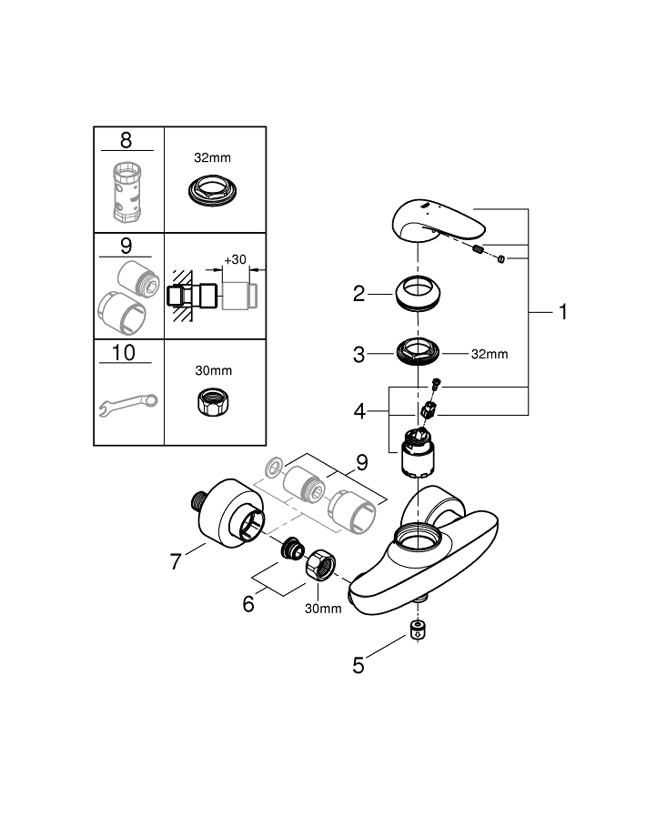Wave Single-lever shower mixer 1/2″ | GROHE 官方網站