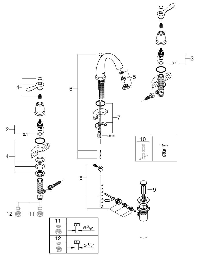 Parkfield 8″ lavatory wideset | GROHE 官方網站