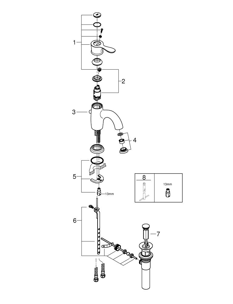 Parkfield Single-lever basin mixer 1/2″ | GROHE 官方網站