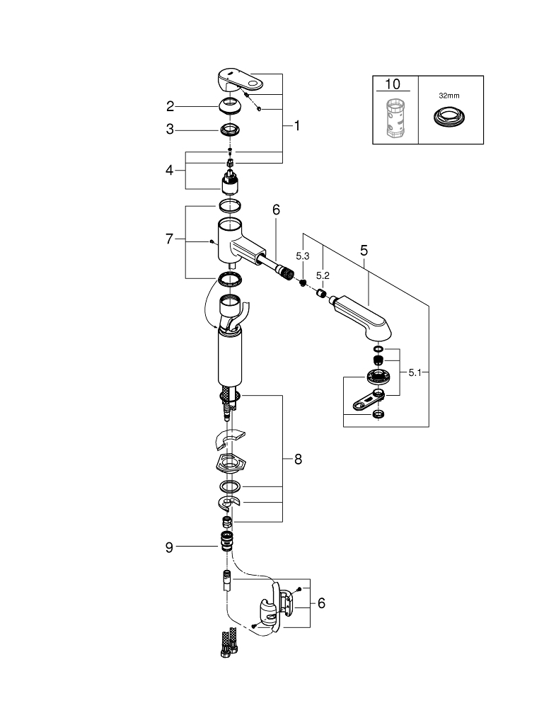 Europlus Single-lever sink mixer 1/2″ | GROHE