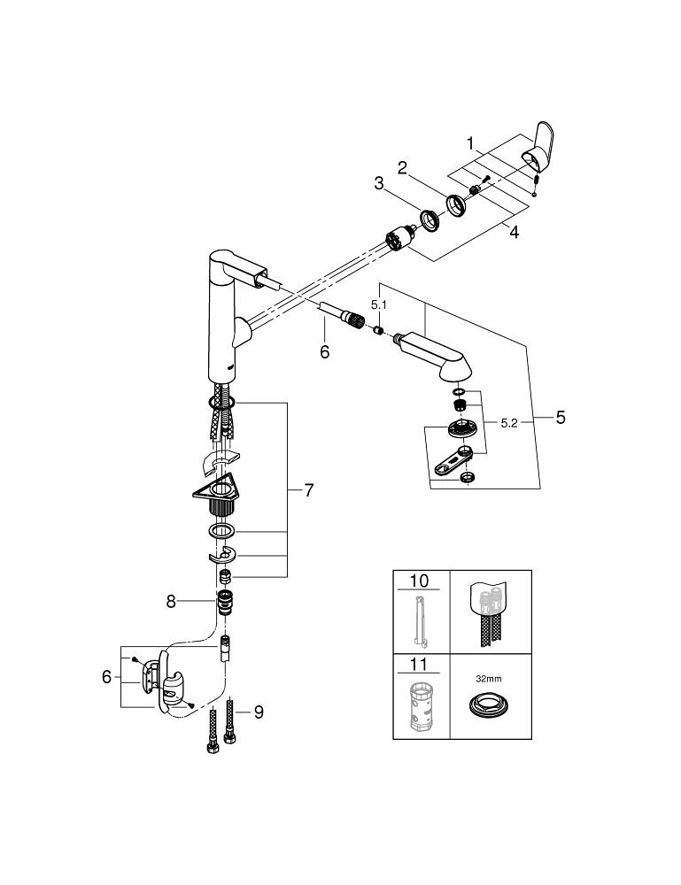 K7 Кухненски смесител | GROHE