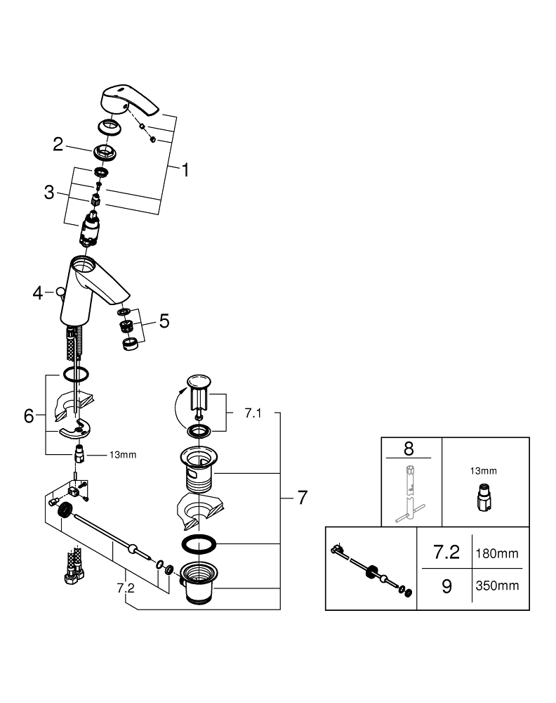 Eurosmart Single-lever basin mixer 1/2″ M-Size | GROHE