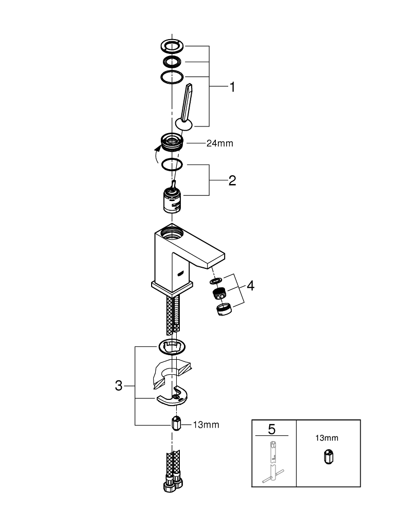 Eurocube Joy Single-lever basin mixer 1/2″ S-Size | GROHE
