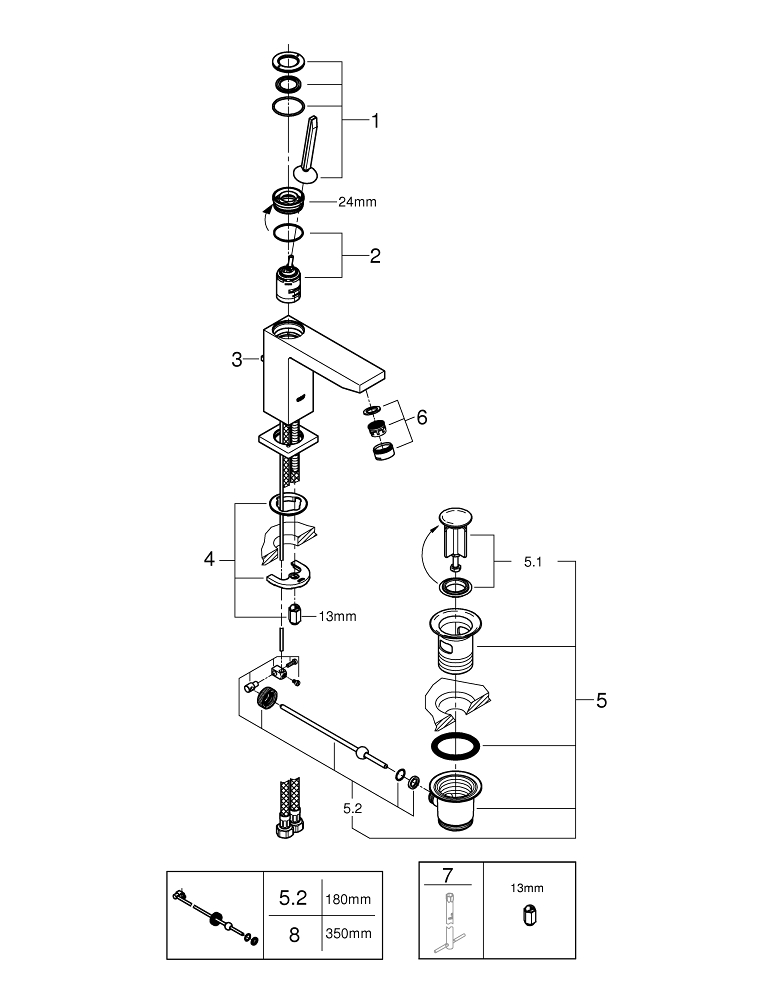 Eurocube Joy Single-lever basin mixer 1/2″ M-Size | GROHE