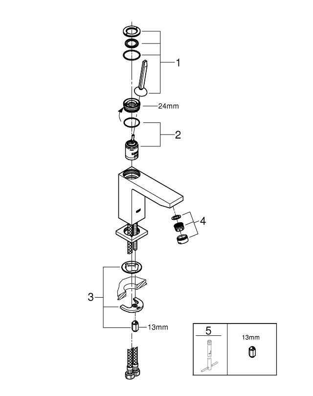 Eurocube Joy Single-lever basin mixer 1/2″ M-Size | GROHE