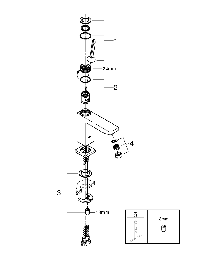 Eurocube Joy Single-lever basin mixer 1/2″ M-Size | GROHE
