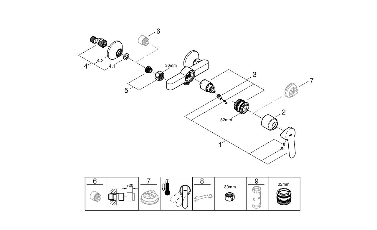 BauEdge Single-lever shower mixer | GROHE