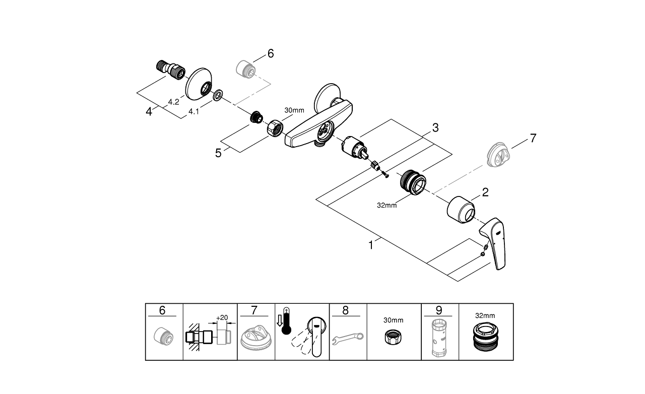 BauFlow Single-lever shower mixer 1/2″ | GROHE