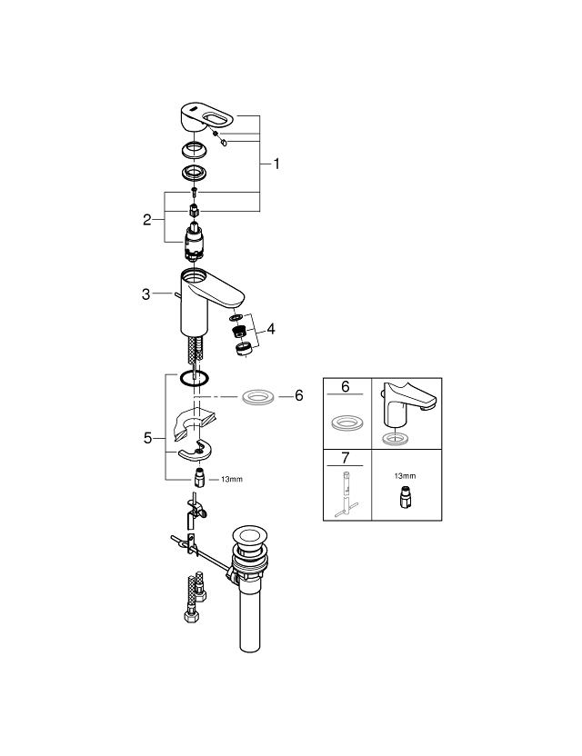 BauLoop Single-lever basin mixer | GROHE