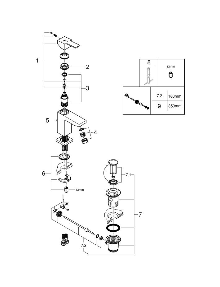 Sail Cube Single-lever basin mixer 1/2″ S-Size | GROHE