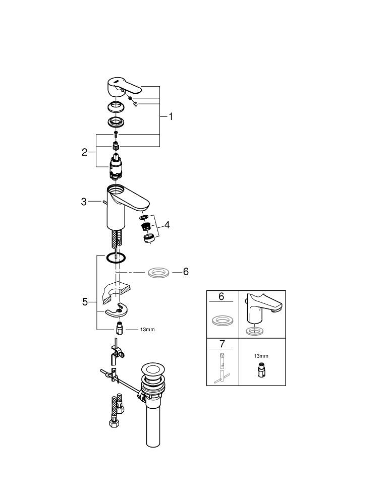 BauEdge Single-lever basin mixer 1/2″ S-Size | GROHE