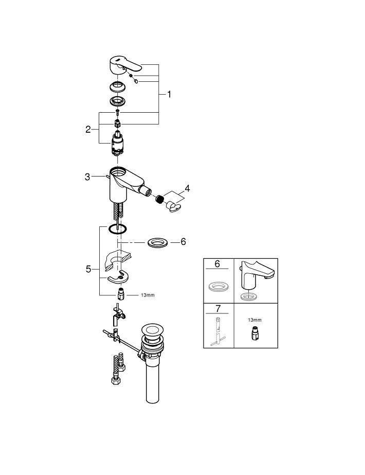 BauEdge Single-lever bidet mixer | GROHE