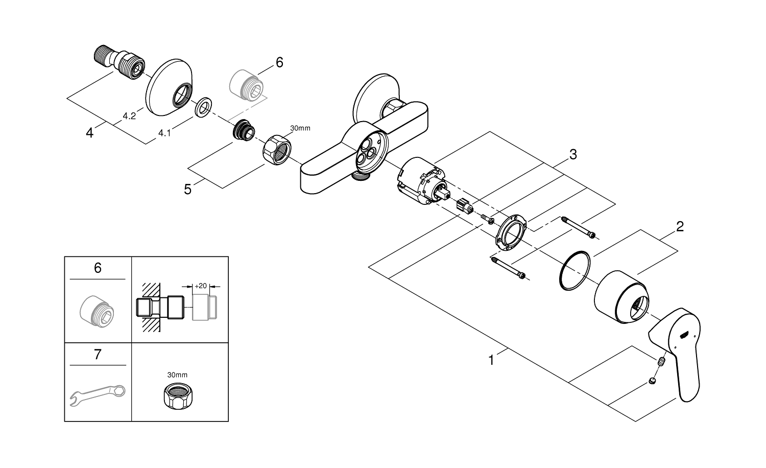 BauEdge Single-lever shower mixer | GROHE